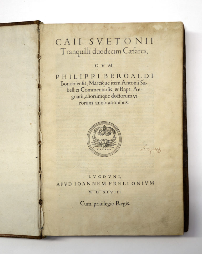 Suétone, Vie des douze Césars, 1548 – Librairie Univers